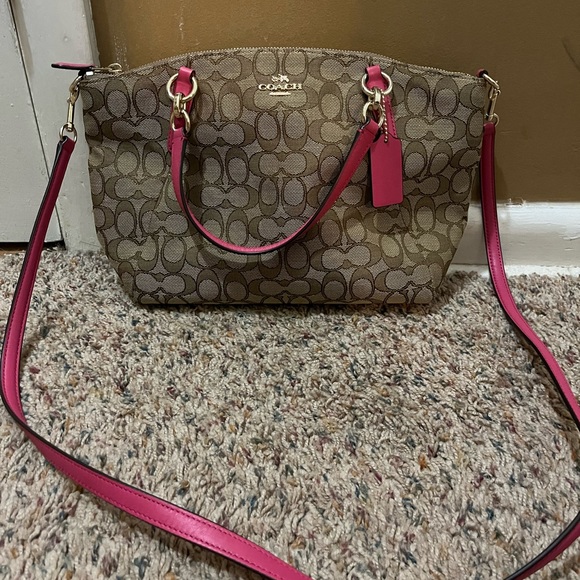 Coach | Bags | Coach Bag With Pink Straps | Poshmark